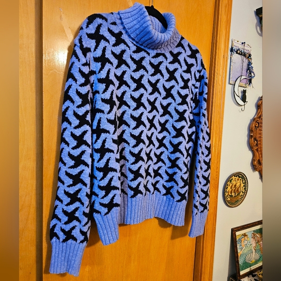 Willow | Sweaters | Willow Sweater Turtleneck Vintage Houndstooth Blue ...